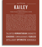 Kailey Personalized Name Meaning Art Prints – Name Stories