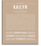 Kailyn Personalized Name Meaning Art Prints – Name Stories