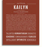Kailyn Personalized Name Meaning Art Prints – Name Stories