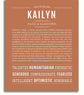 Kailyn Personalized Name Meaning Art Prints – Name Stories