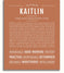 Kaitlin Personalized Name Meaning Art Prints – Name Stories
