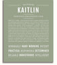 Kaitlin Personalized Name Meaning Art Prints – Name Stories