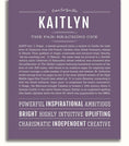 Kaitlyn Personalized Name Meaning Art Prints – Name Stories