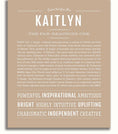 Kaitlyn | Name Art Print – Name Stories