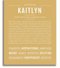 Kaitlyn | Name Art Print – Name Stories
