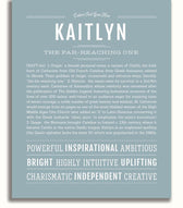 Kaitlyn Personalized Name Meaning Art Prints – Name Stories