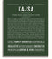 Kajsa Personalized Name Meaning Art Prints – Name Stories