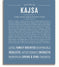 Kajsa Personalized Name Meaning Art Prints – Name Stories