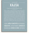 Kajsa Personalized Name Meaning Art Prints – Name Stories