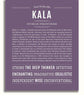 Kala Personalized Name Meaning Art Prints – Name Stories