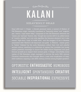 Kalani | Name Art Print – Name Stories