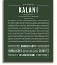 Kalani Personalized Name Meaning Art Prints – Name Stories