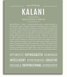 Kalani | Name Art Print – Name Stories
