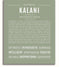 Kalani Personalized Name Meaning Art Prints – Name Stories