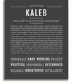 Kaleb Personalized Name Meaning Art Prints – Name Stories