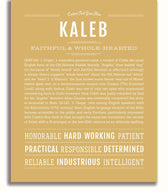 Kaleb Personalized Name Meaning Art Prints – Name Stories