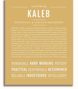 Kaleb | Name Art Print – Name Stories