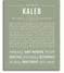 Kaleb Personalized Name Meaning Art Prints – Name Stories