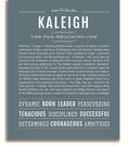 Kaleigh Personalized Name Meaning Art Prints – Name Stories