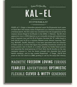 Kalel Personalized Name Meaning Art Prints – Name Stories