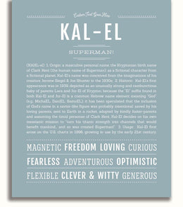 Kalel Personalized Name Meaning Art Prints – Name Stories