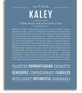 Kaley | Name Art Print – Name Stories