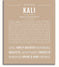 Kali Personalized Name Meaning Art Prints – Name Stories