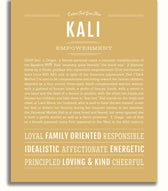 Kali Personalized Name Meaning Art Prints – Name Stories