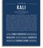 Kali Personalized Name Meaning Art Prints – Name Stories