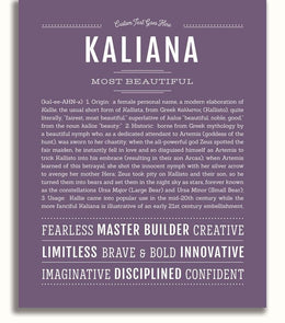 Kaliana | Name Art Print – Name Stories