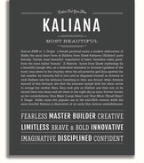 Kaliana Personalized Name Meaning Art Prints – Name Stories
