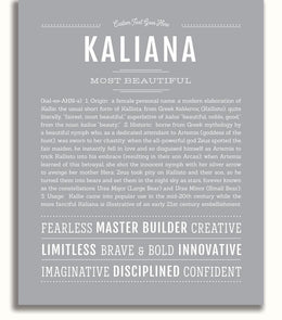 Kaliana | Name Art Print – Name Stories