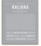 Kaliana | Name Art Print – Name Stories