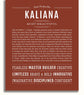 Kaliana | Name Art Print – Name Stories