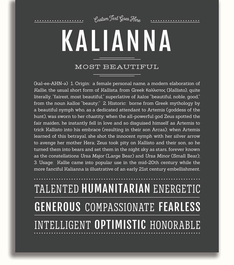 Kalianna | Name Art Print – Name Stories