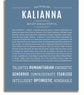 Kalianna Personalized Name Meaning Art Prints – Name Stories