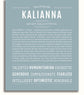 Kalianna Personalized Name Meaning Art Prints – Name Stories