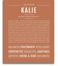 Kalie Personalized Name Meaning Art Prints – Name Stories