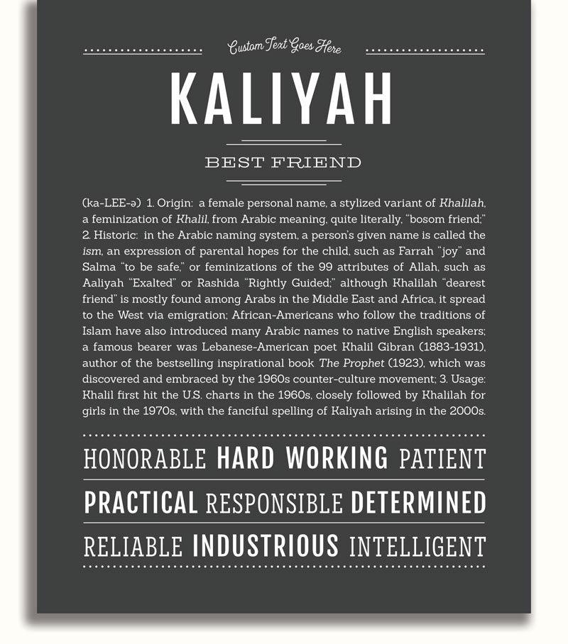 Kaliyah | Name Art Print – Name Stories