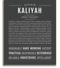 Kaliyah | Name Art Print – Name Stories