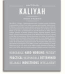 Kaliyah | Name Art Print – Name Stories