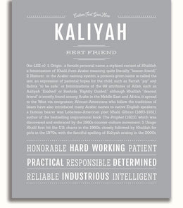 Kaliyah | Name Art Print – Name Stories