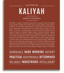 Kaliyah | Name Art Print – Name Stories