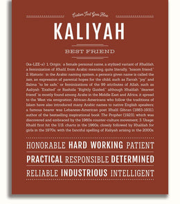 Kaliyah | Name Art Print – Name Stories