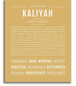 Kaliyah | Name Art Print – Name Stories