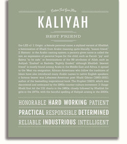 Kaliyah | Name Art Print – Name Stories