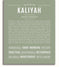 Kaliyah | Name Art Print – Name Stories