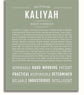 Kaliyah | Name Art Print – Name Stories