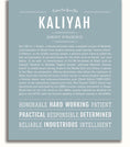 Kaliyah | Name Art Print – Name Stories