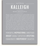 Kalleigh Personalized Name Meaning Art Prints – Name Stories